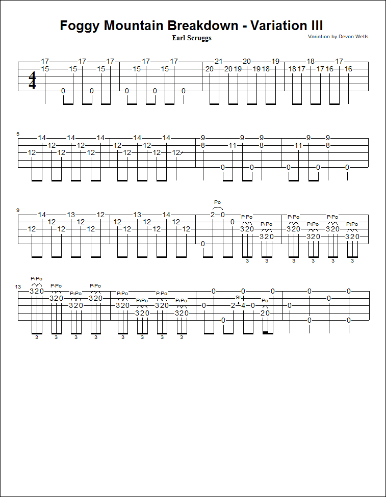 Devon's Banjo Homeplace: Foggy Mountain Breakdown - Variation III
