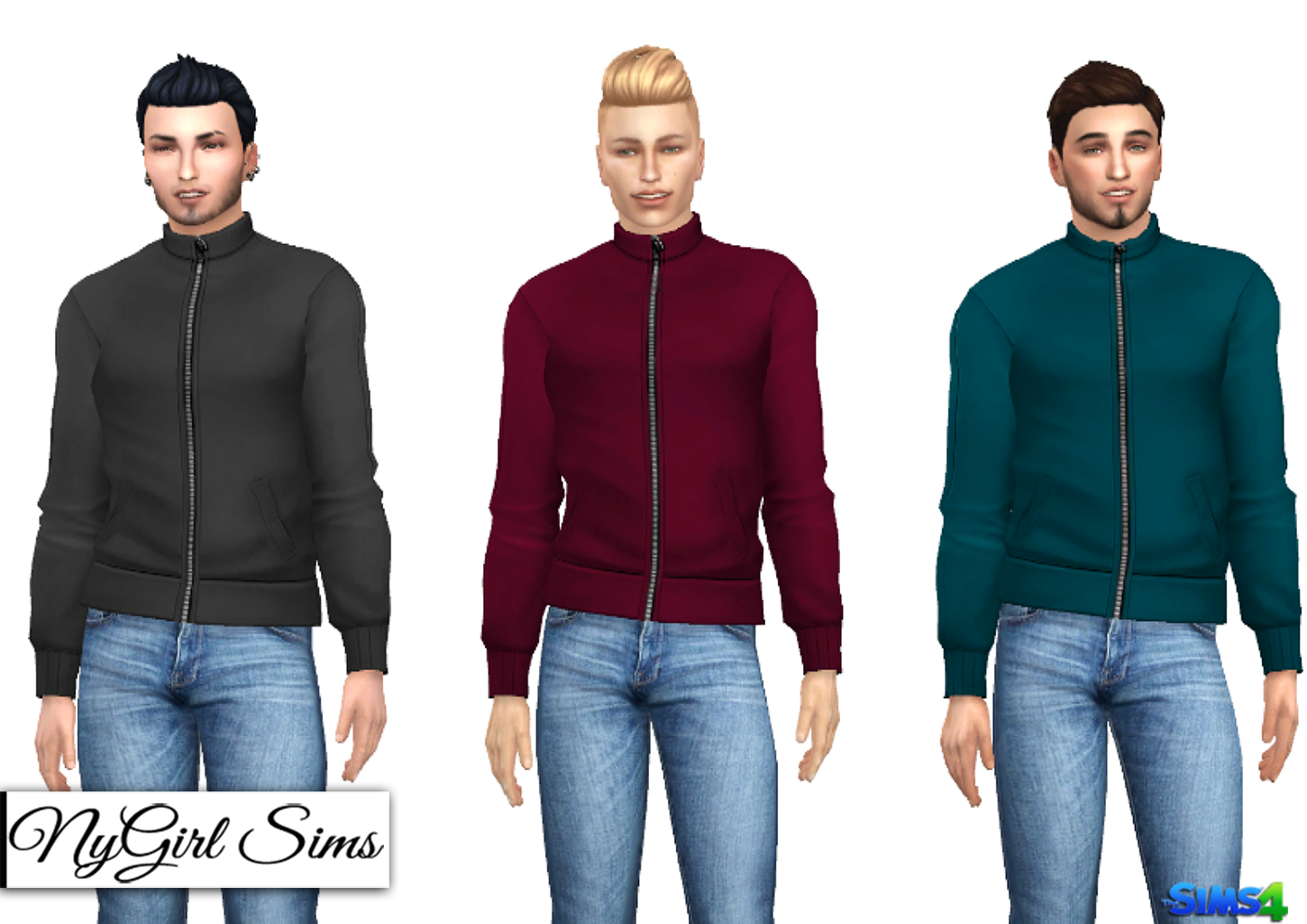 NyGirl Sims 4: High Neck Zip Up Jacket