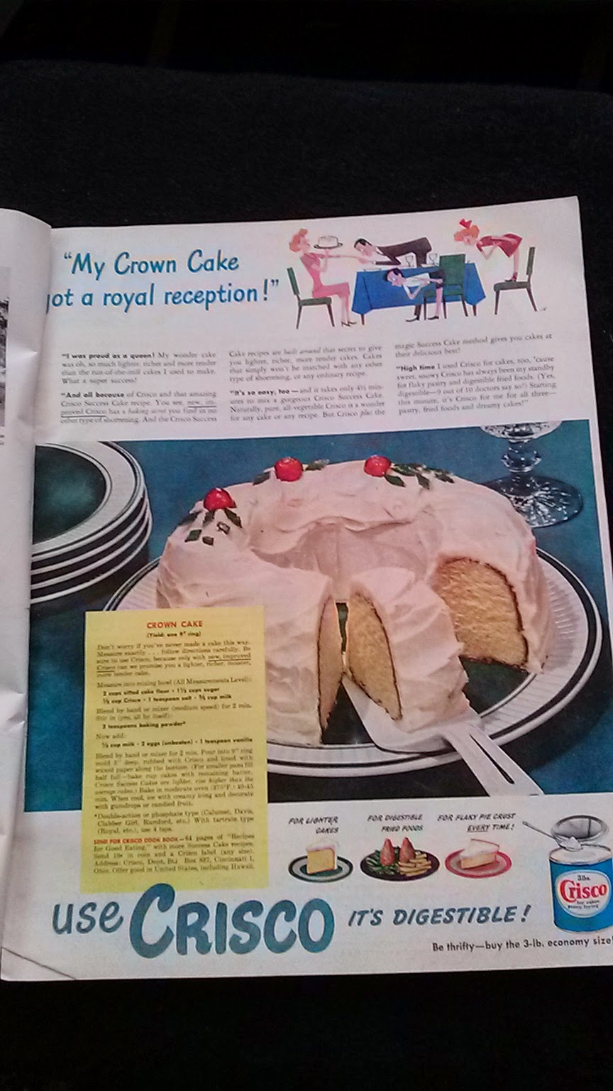 Vintage Product Recipes: Crisco Crown Cake