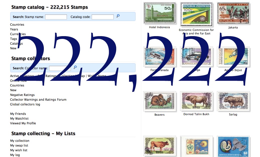Colnect, Connecting Collectors: MILESTONE: 222,222 Stamps Featured on ...
