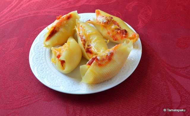 Cheese Filled Pasta Shells ~ Tamalapaku