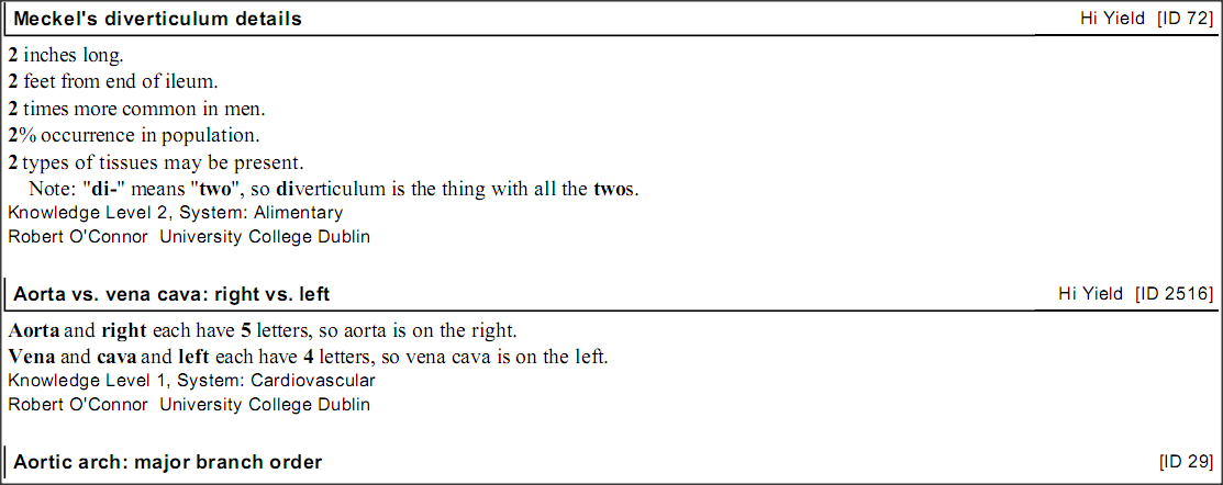 Medical Education for Students: Medical Mnemonics