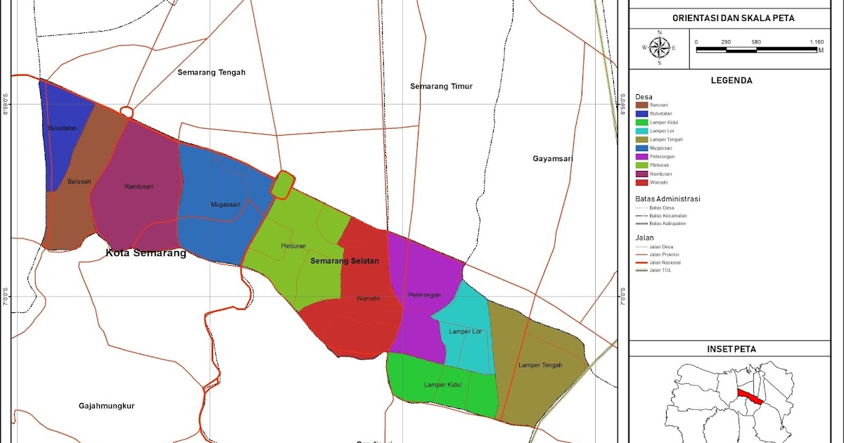 Peta Administrasi Kecamatan Semarang Selatan, Kota Semarang ~ NeededThing