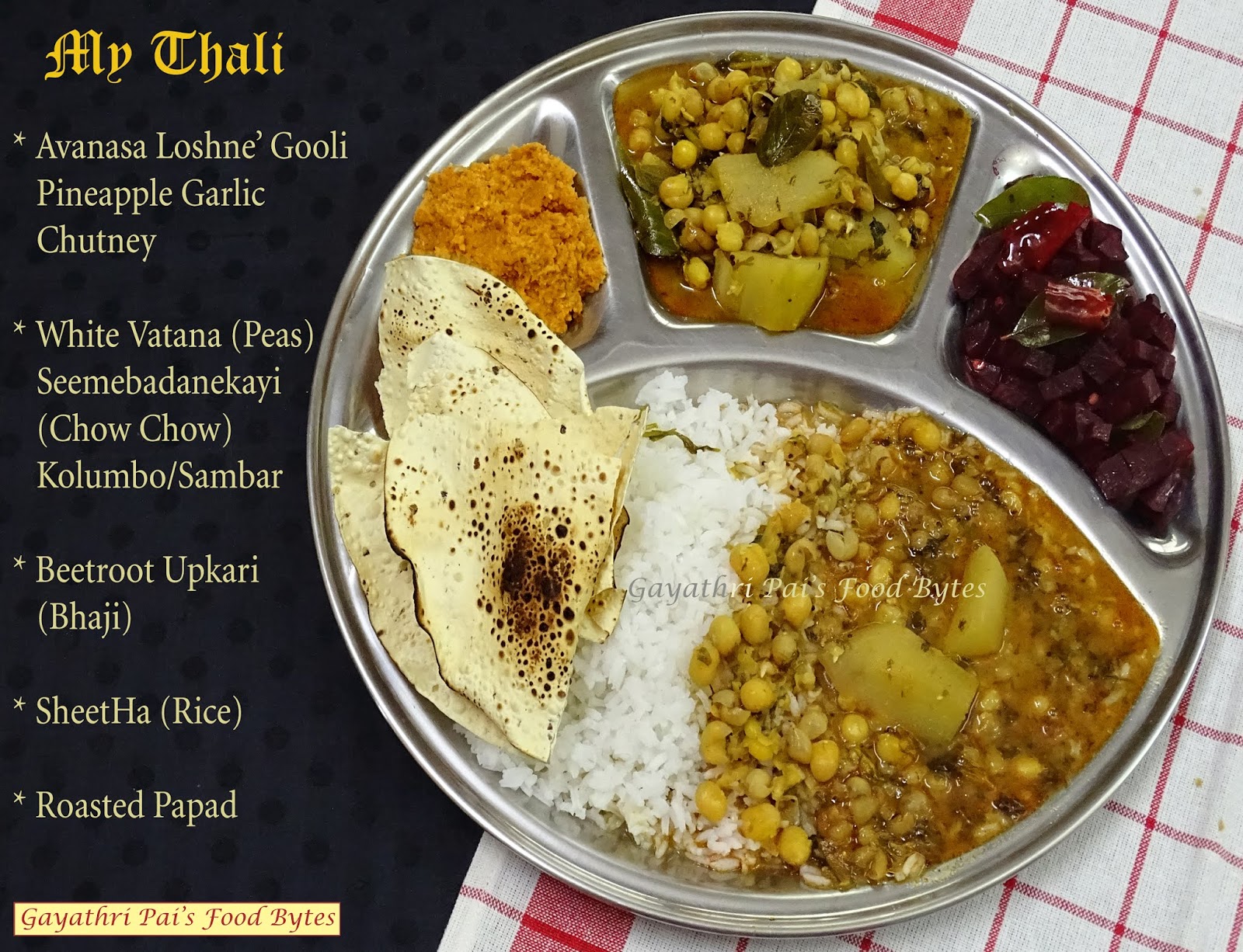 Gayathri Pai's Food Bytes: My Simple Thali 103.