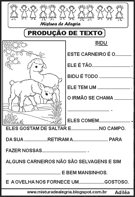 Mistura de Alegria: PRODUÇÕES DE TEXTOS LACUNADOS PARA ALFABETIZAÇÃO ...