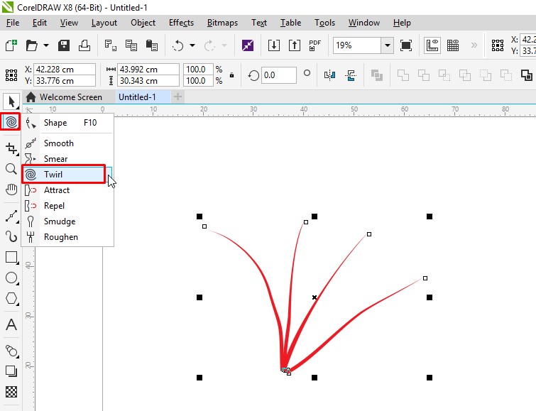 Membuat Ormanen bingkai Tools Twirl Dengan CorelDRAW - Biologizone