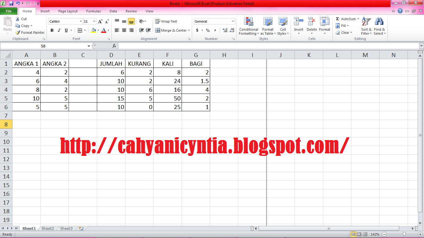 Princess Story: TUTORIAL RUMUS RUMUS EXCEL