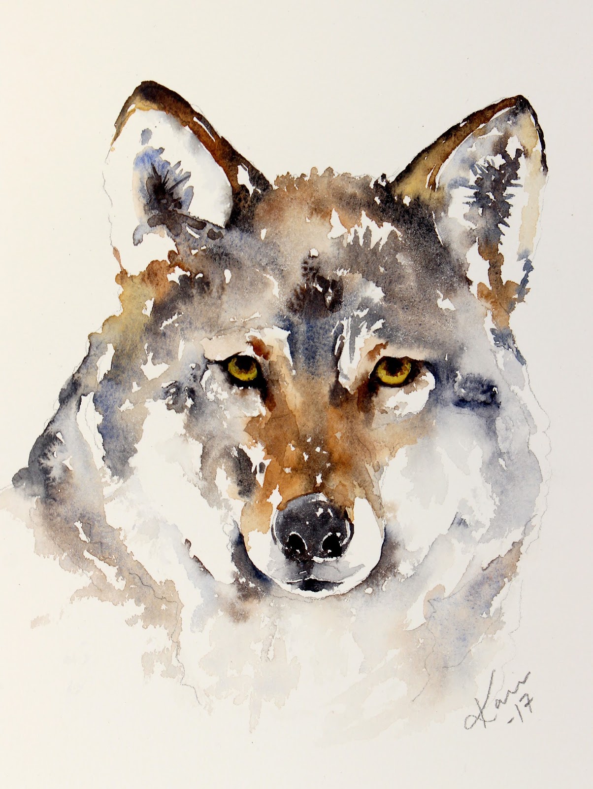 Peppermint Patty's Papercraft: Sunday Watercolor : Wolf