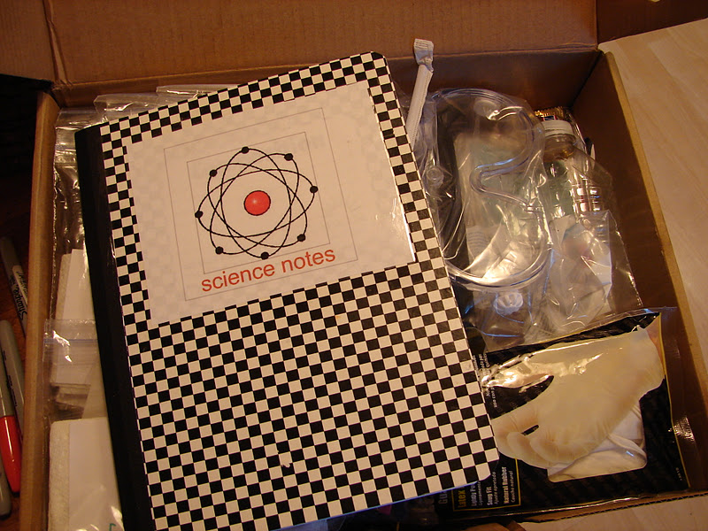 the science box: - A girl and a glue gun