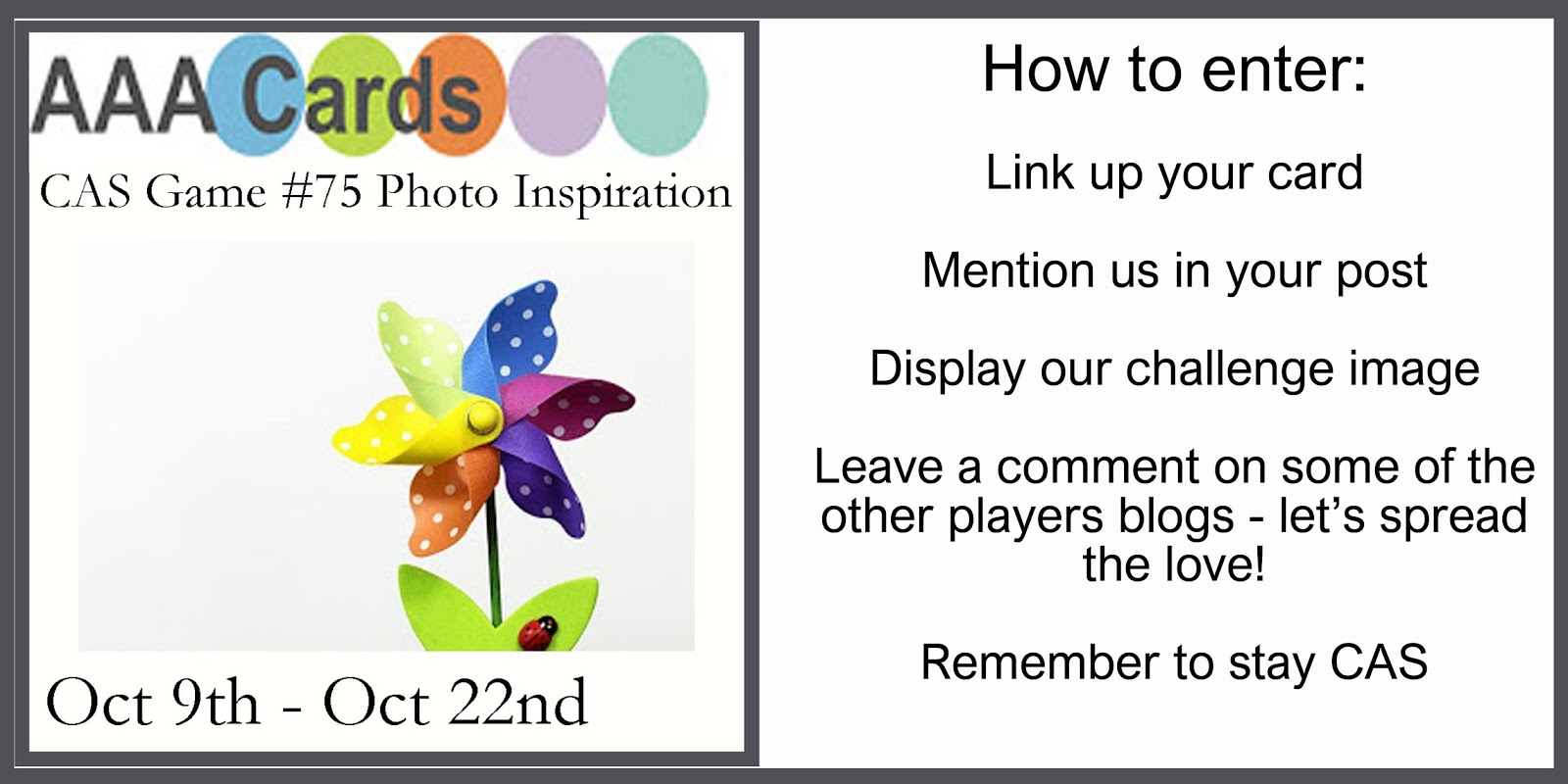 AAA Cards: CAS Game #75 - Photo Inspiration