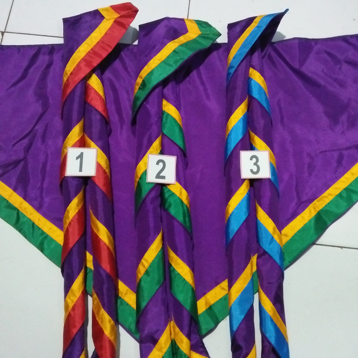 Scarf Pramuka 3 Warna Dasar Ungu - Alat Pramuka Online