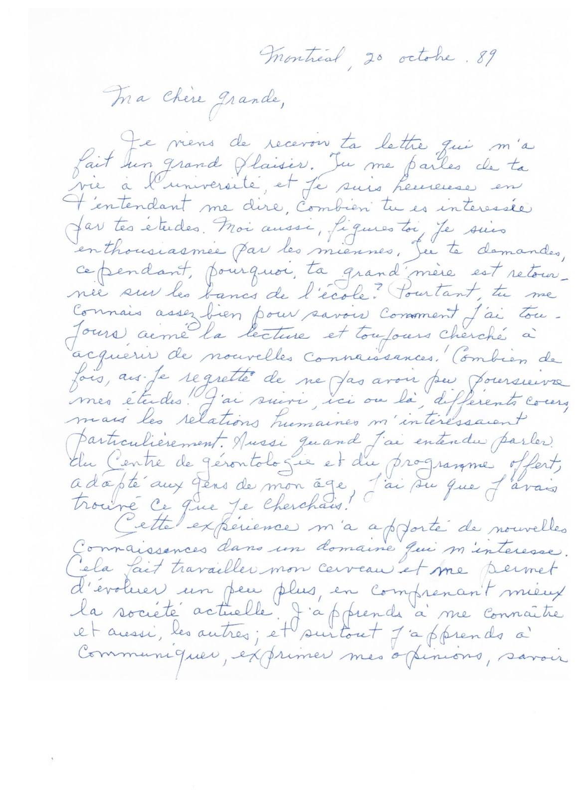 Fragments de Madeleine: Lettre à une personne chère