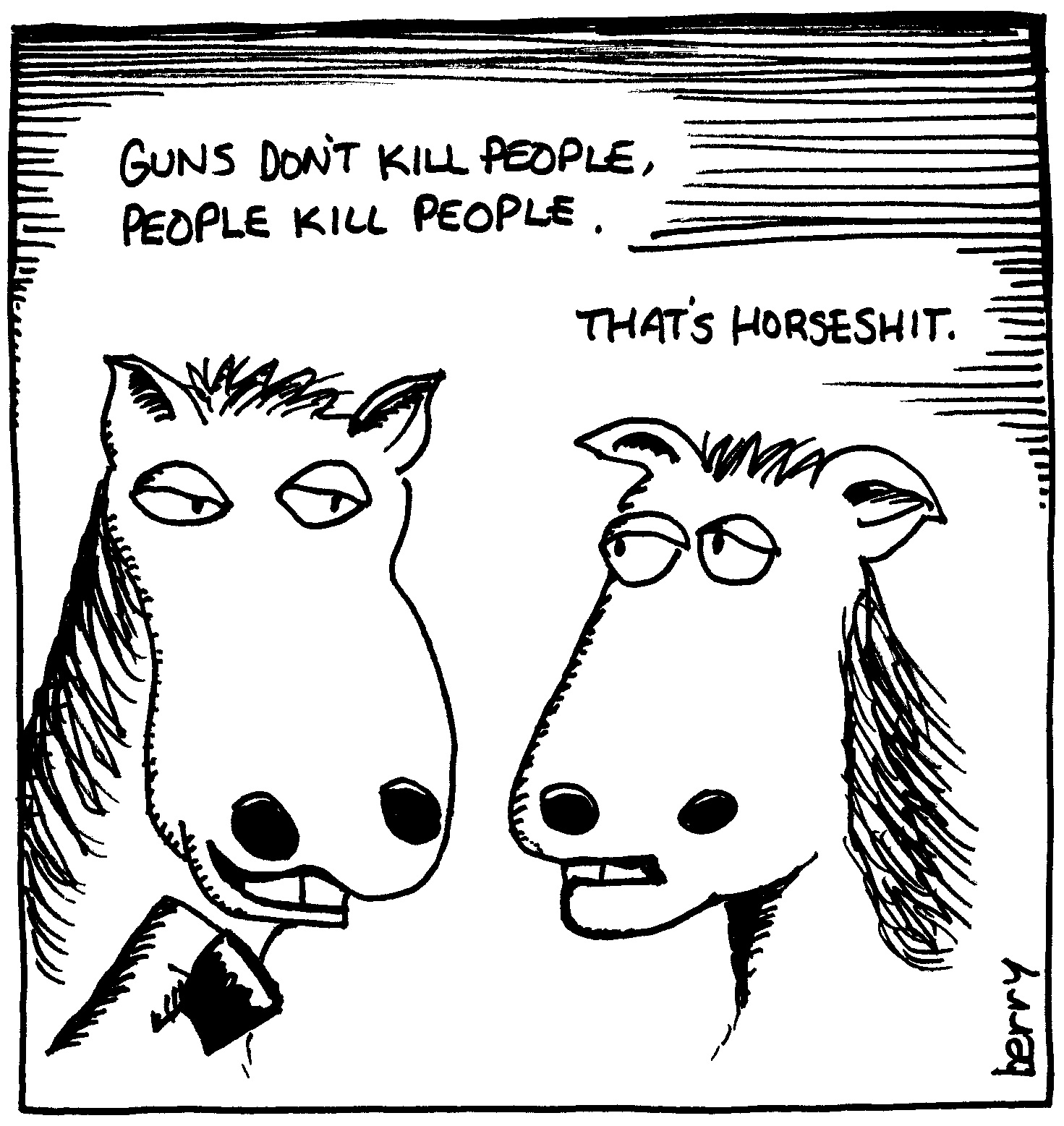 berry cartoons: gun control cartoon