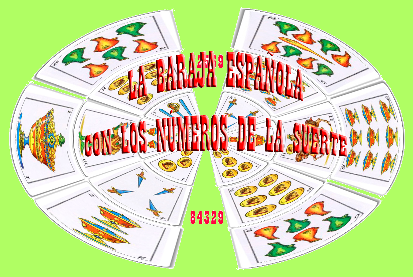 Las Cartas De La Baraja Con Los Números De La Suerte