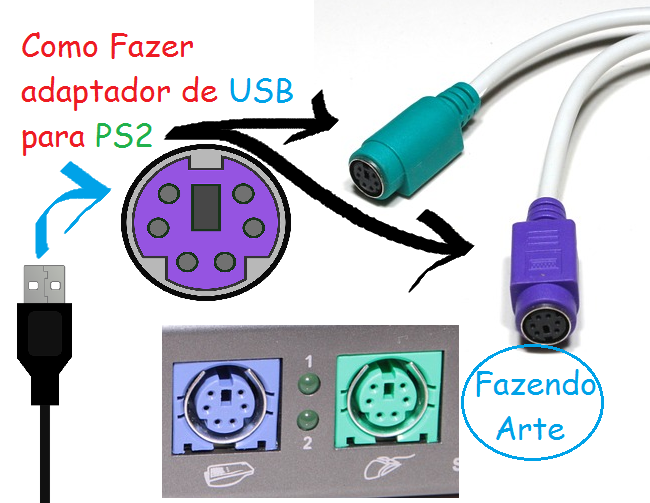 Como fazer adaptador de USB para PS2 ( teclado/mouse) - Sera que é ...