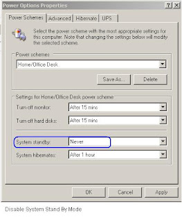 sharing: How To Disable Stand By Mode