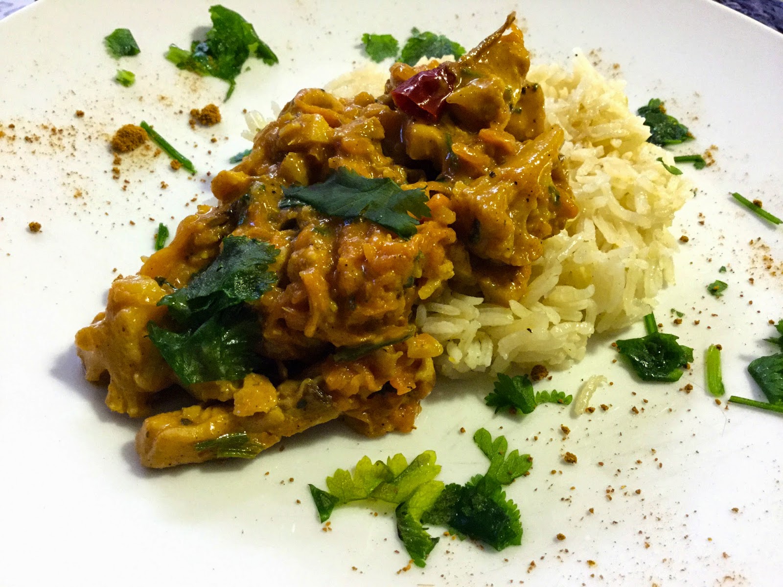 gourmet4you2: Caril “Rápido” de frango com couve-flor e abóbora