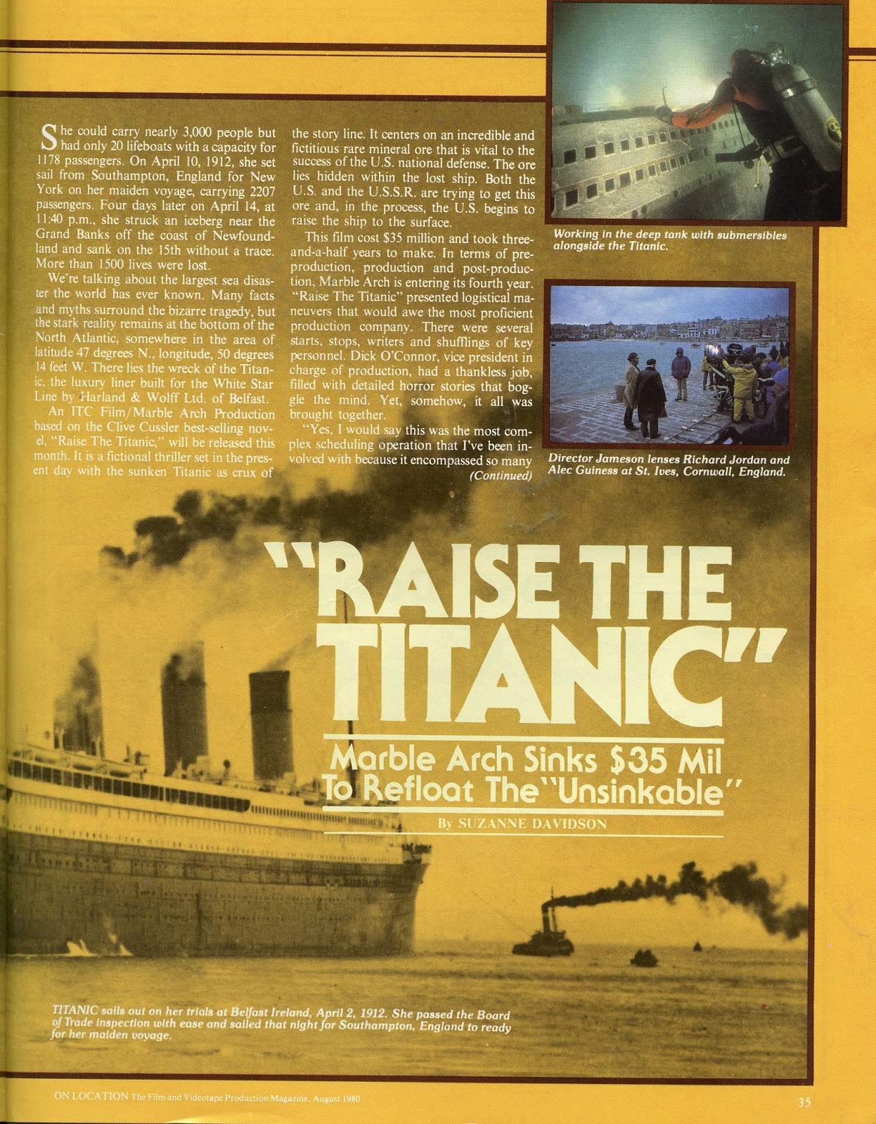 Clive Cussler Book Collecting: Raise the Titanic - On Location Magazine ...