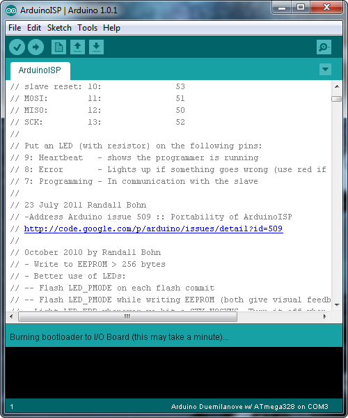 Arduino: Arduino ISP燒錄Bootloader