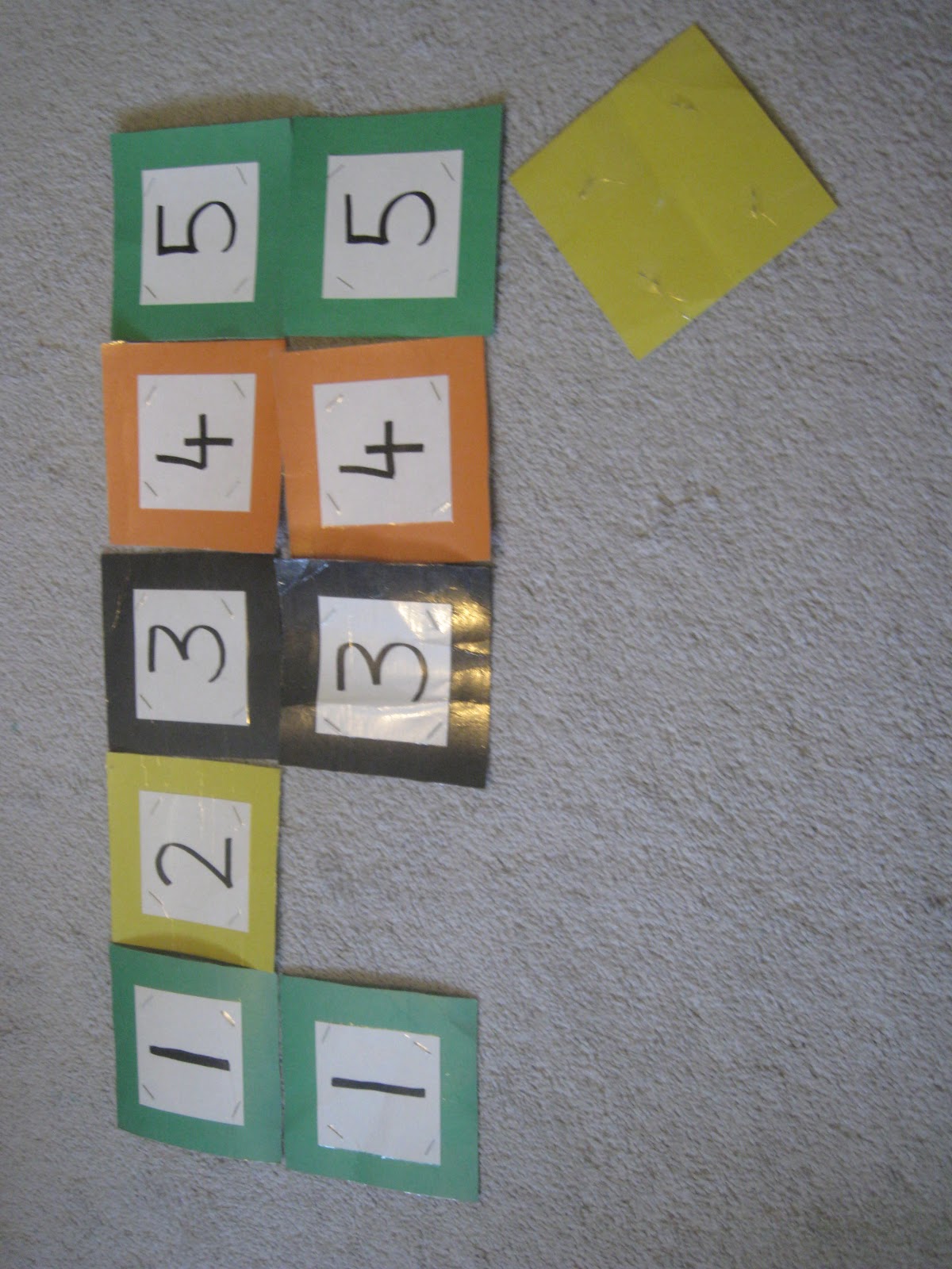 Math Activities:DIY Number Cards Matching Game