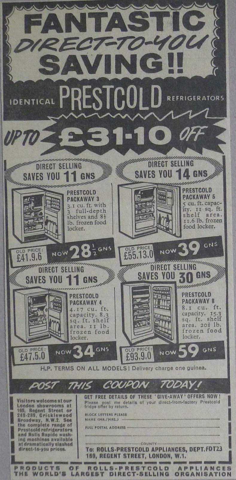 Hold The Front Page: Random Ad - Prestcold Refrigerators (1960's)