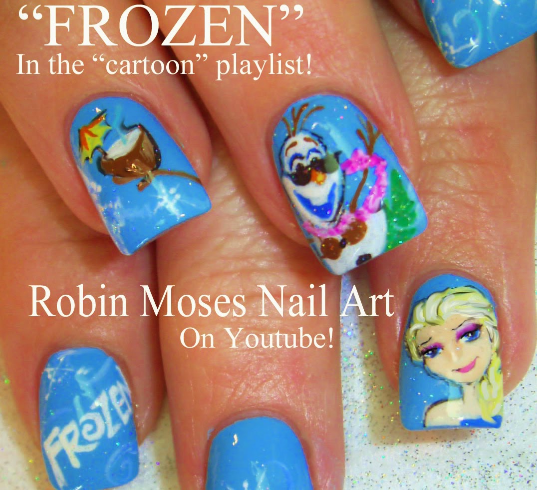 Nail Art by Robin Moses: "frozen nails" "frozen nail art" "elsa frozen nails" "olaf frozen nails ...