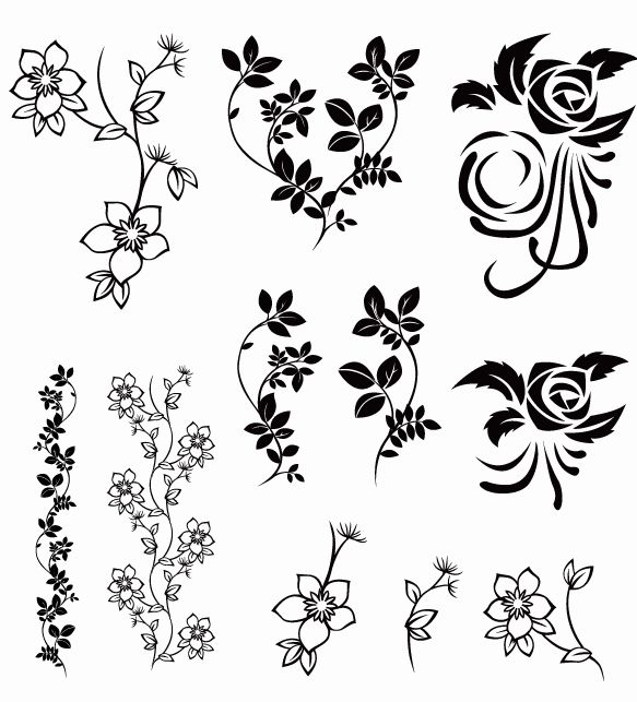Vector Floral Pack 1 free dxf - cnc world free download files
