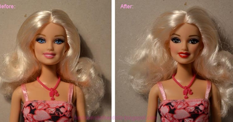 Barbie and other dolls: Face makeover