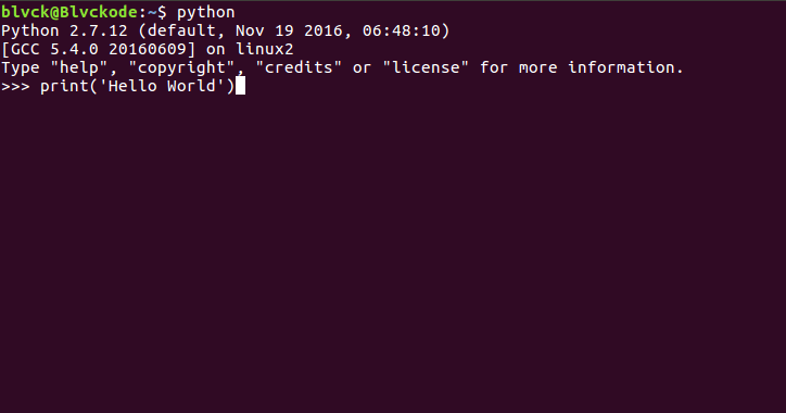 Print( 'Hello World !') ~ Python4Blvck