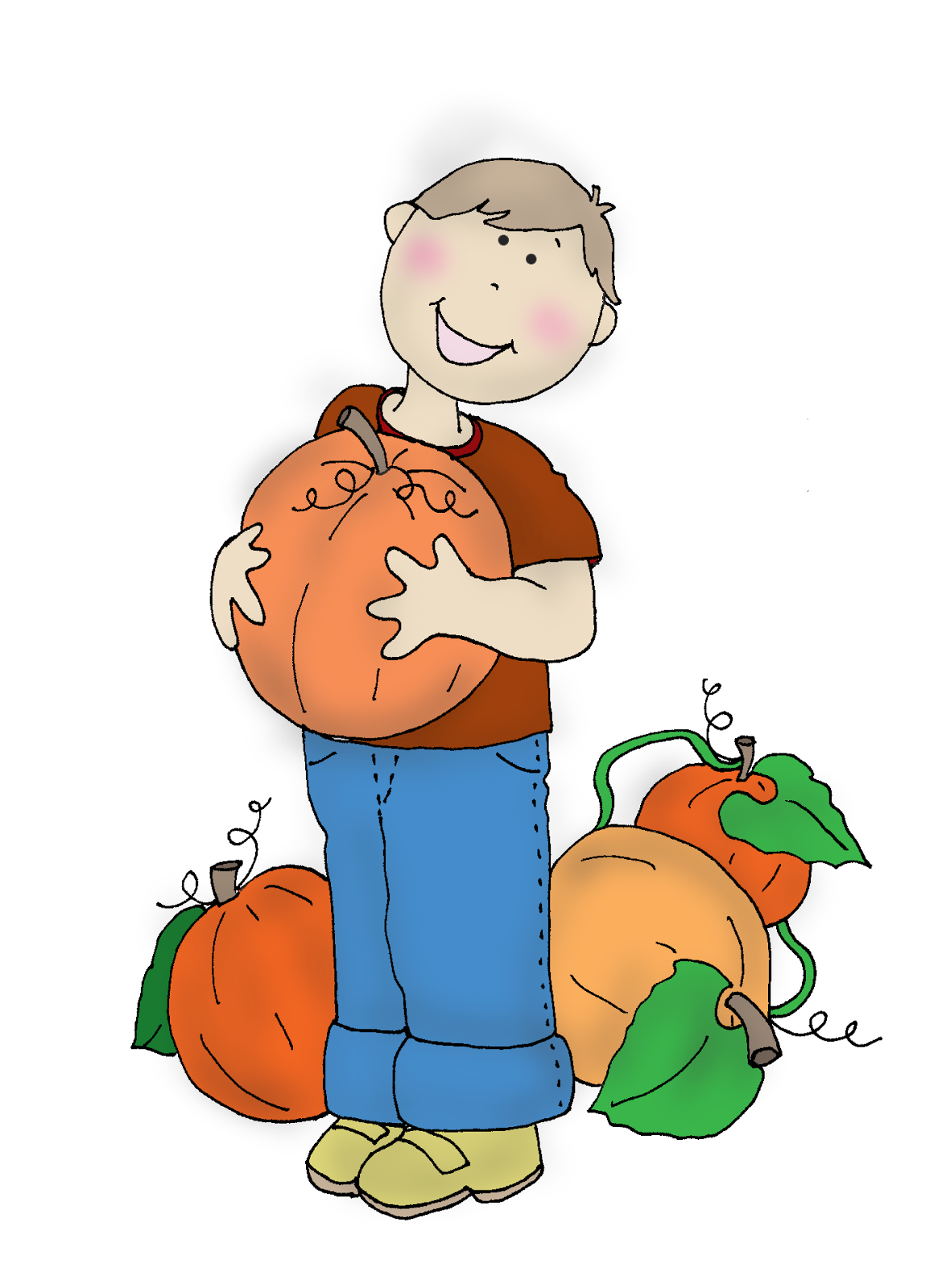 Free Dearie Dolls Digi Stamps: Pumpkin Picking