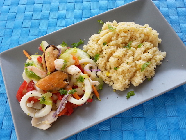 Cous cous con pesce e verdure - Vegetables and seafood couscous ...