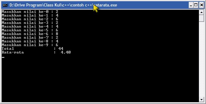 Zone Freeze: Contoh Program C++ Mencari Nilai Rata-Rata dan Nilai Total