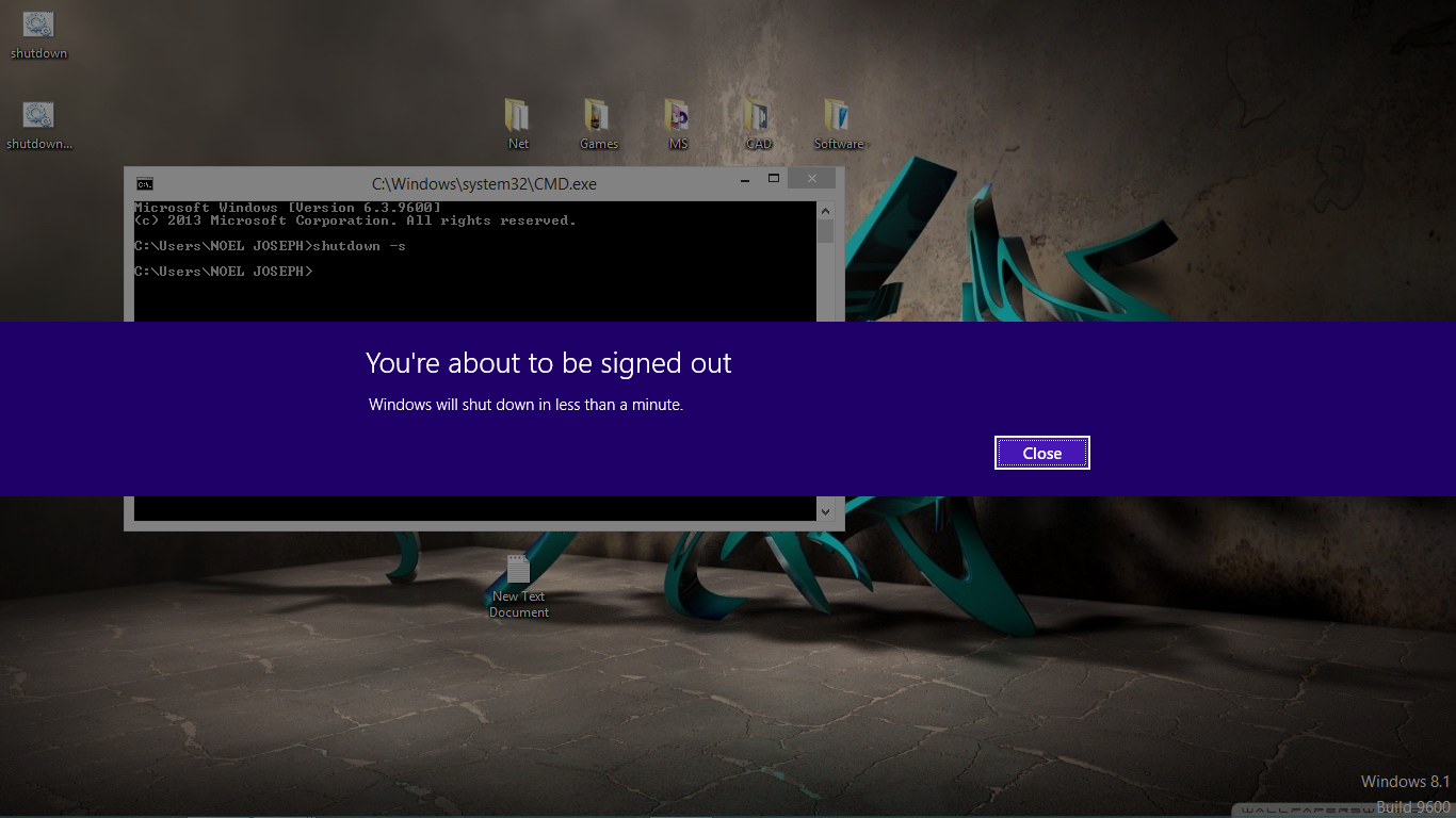How to create a simple shutdown file - Control + Info