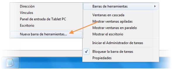 Trucos para Windows 7: Activar la Barra de Inicio Rápido (Quick Launch)