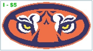 EASY PATTERNS: Auburn University Tigers cross-stitch pattern