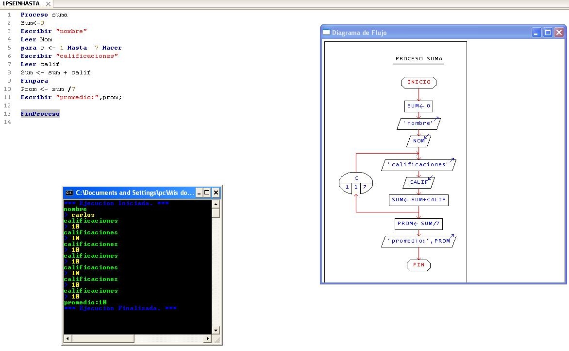 Lógica de Programación: Ciclo Hasta (For) Pseint