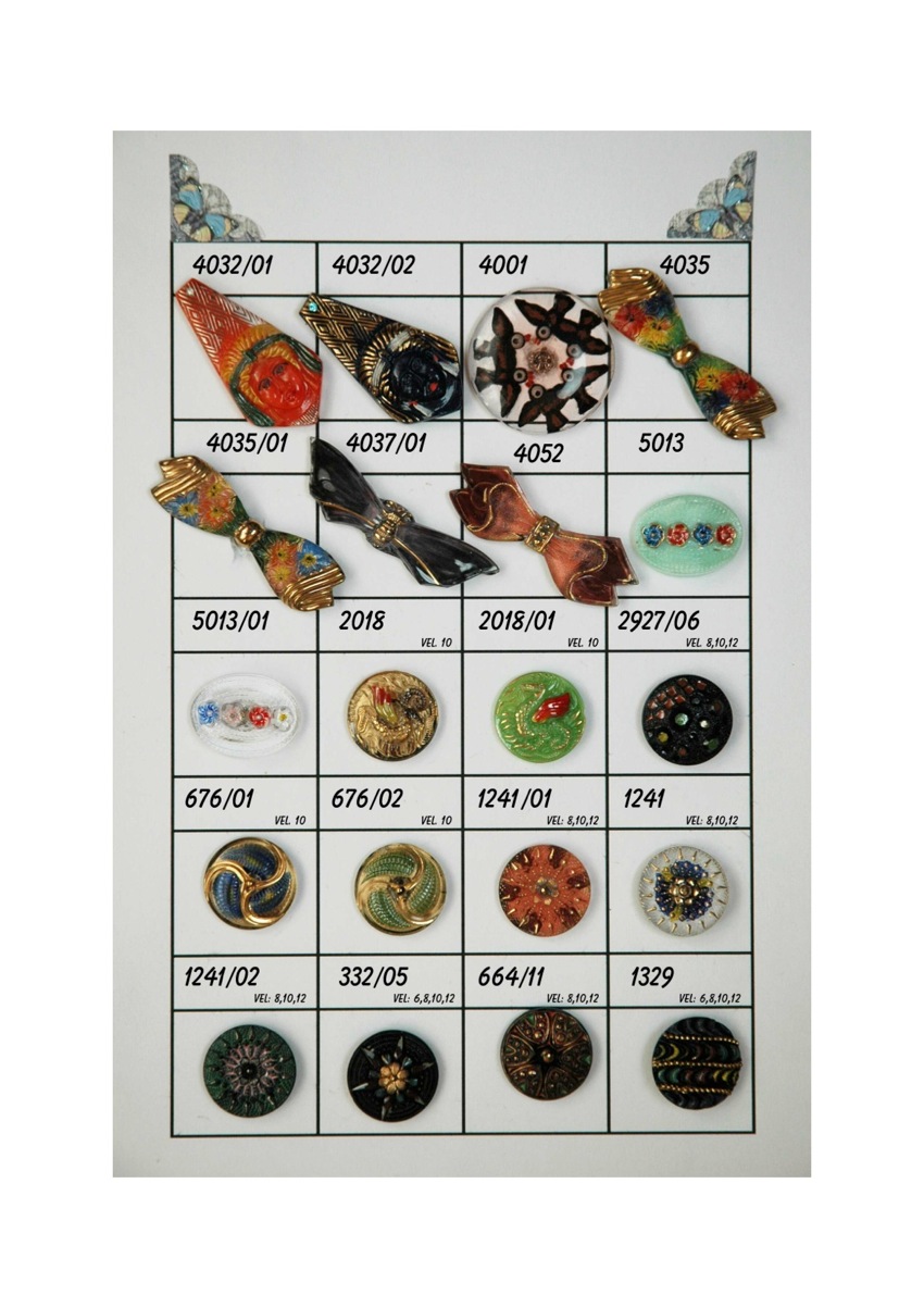 Splendid Crystals Czech Republic: Glass Buttons - Hand Painted