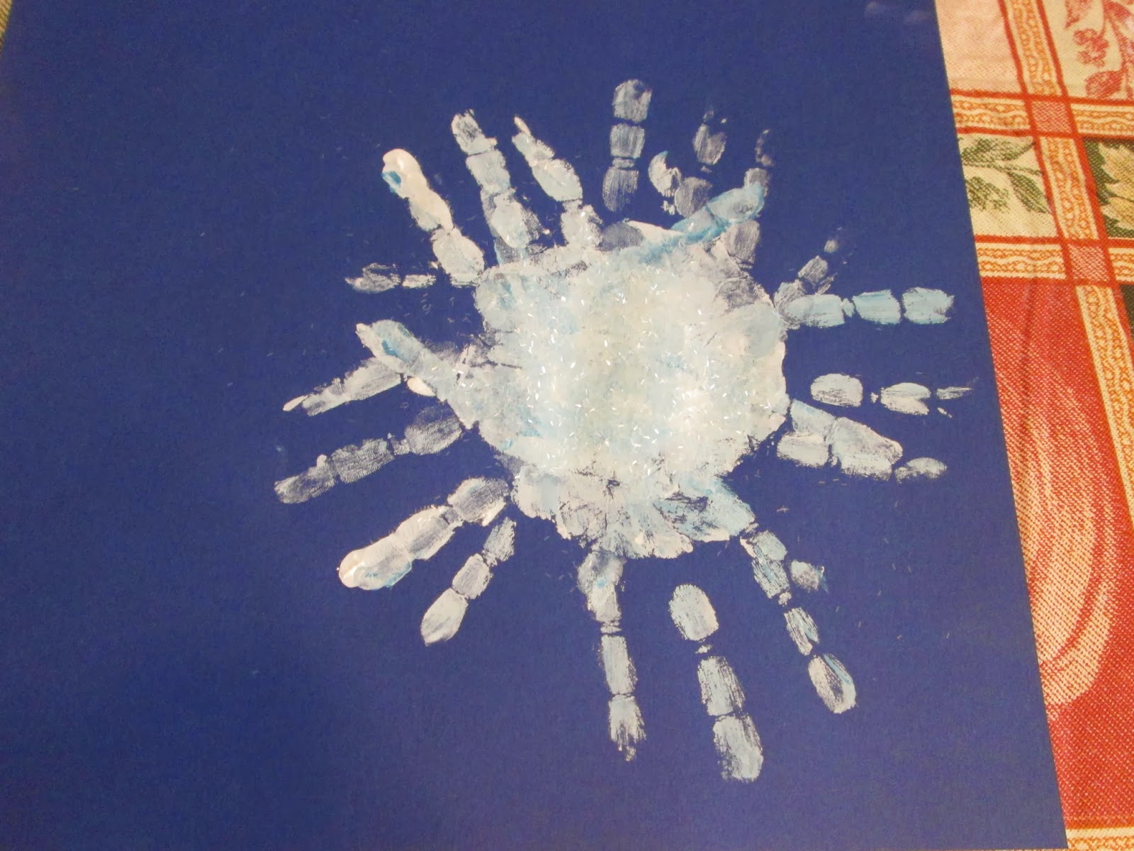 walk in the sunshine: Hand Print Snowflake Project