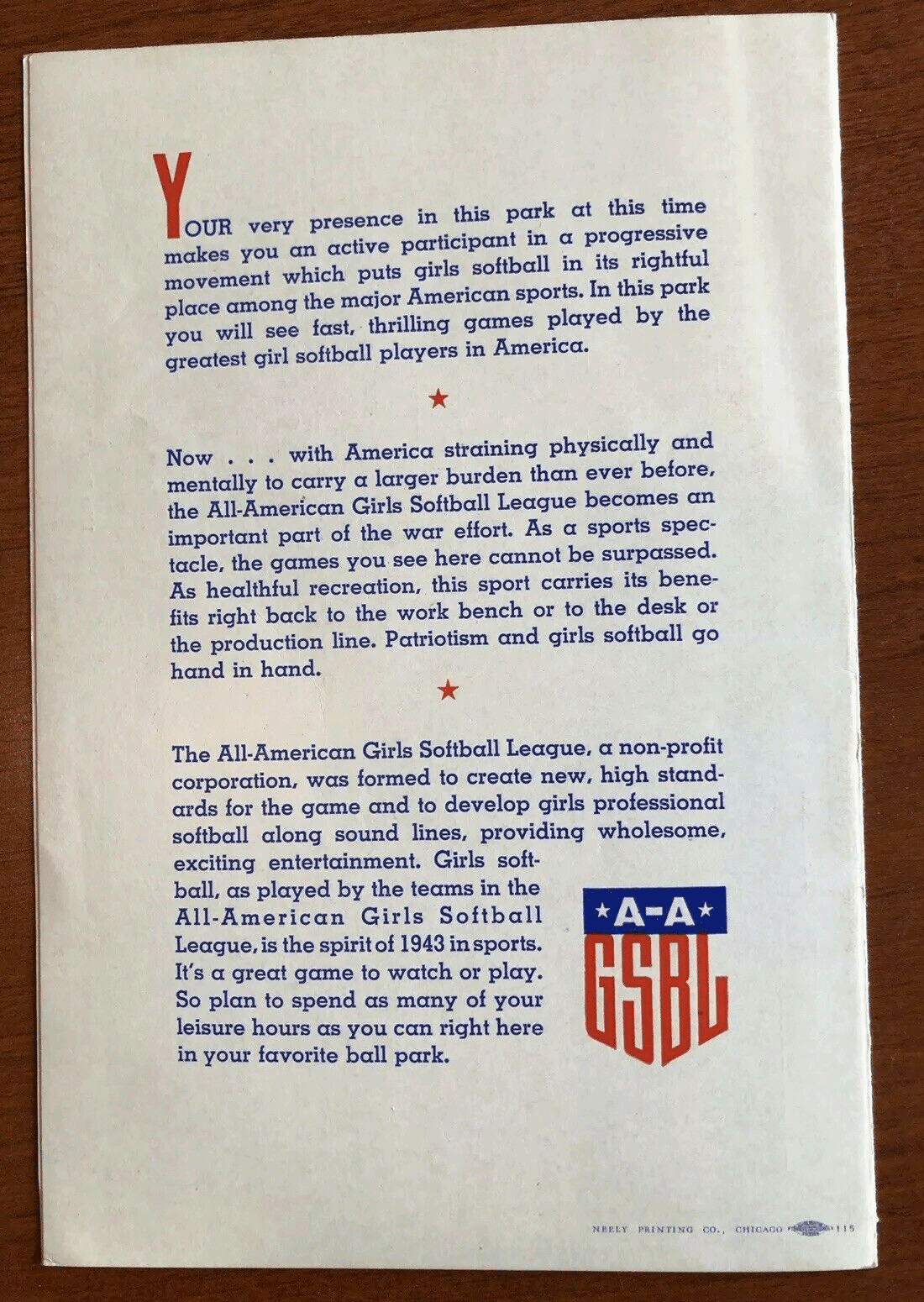 Borchert Field: 1943 AAGPBL Scorecard on eBay