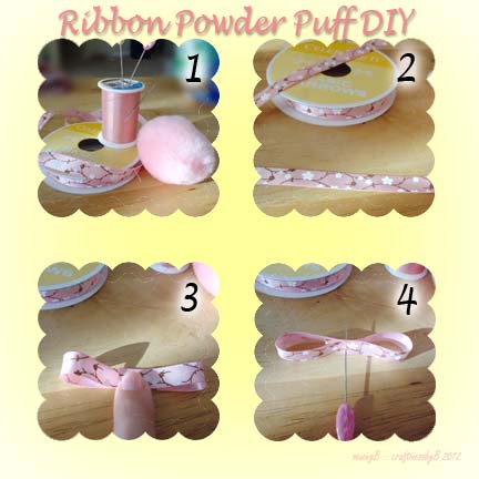 Craftiness by B: Ribbon Powder Puff DIY