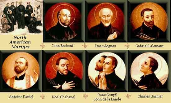 Saint September 26 : North American Martyrs - the 1st Missionaries who ...