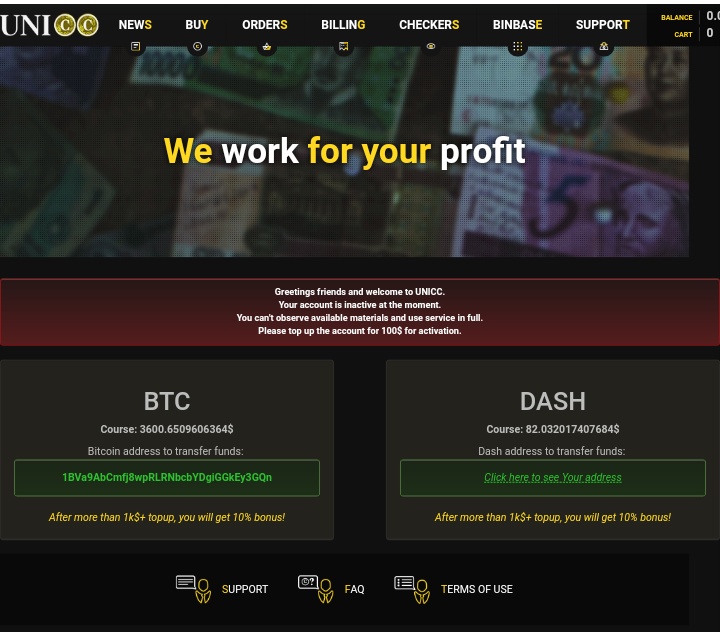 How to create unicc account