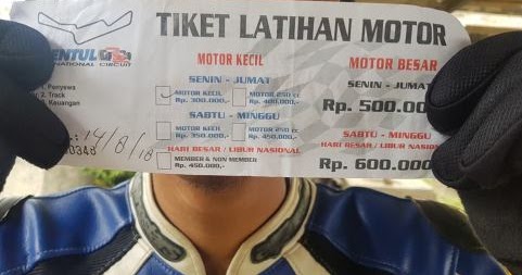 Biaya latihan harian di sirkuit sentul kecil.