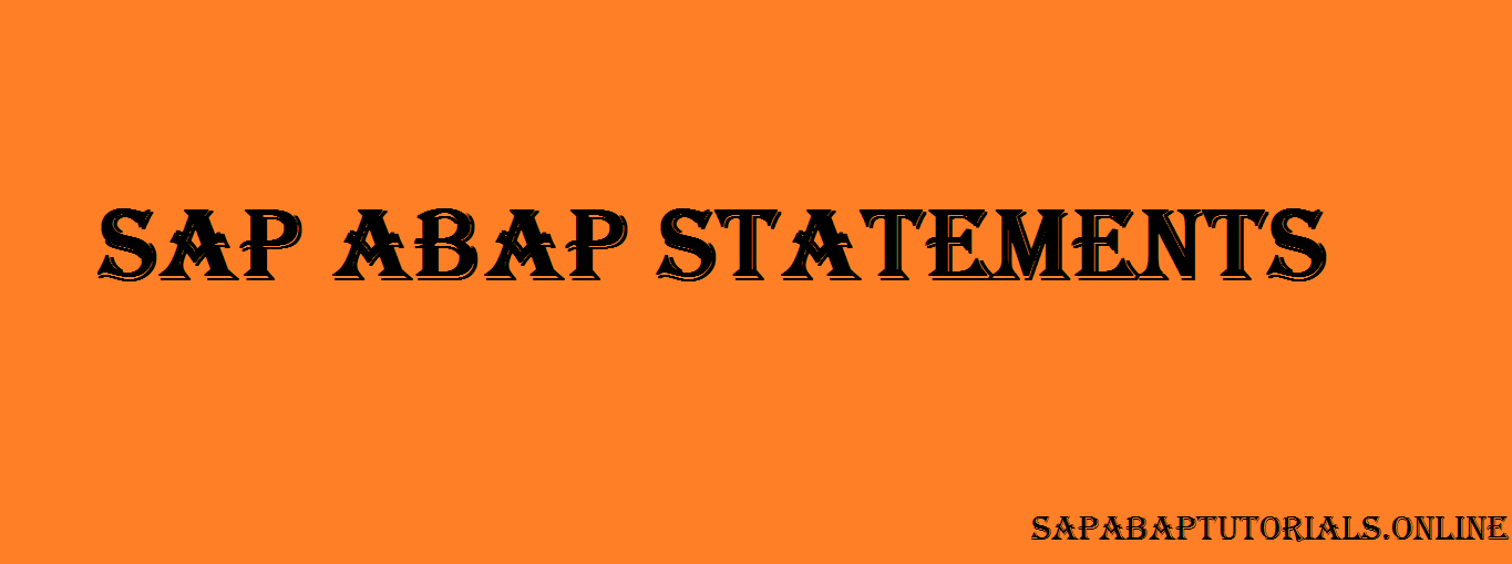 sap abap statements