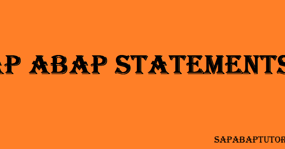 sap abap statements