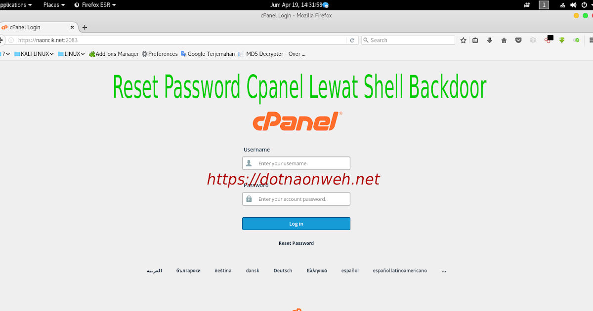 Cara Reset Password Cpanel Lewat Shell Backdoor - Dot - Tutorial