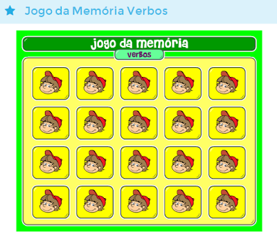 O MANANCIALZINHO: Jogo da Memória Verbos