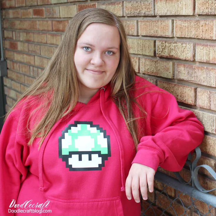 Mario Brothers 8-Bit 1-Up Mushroom Shirt DIY