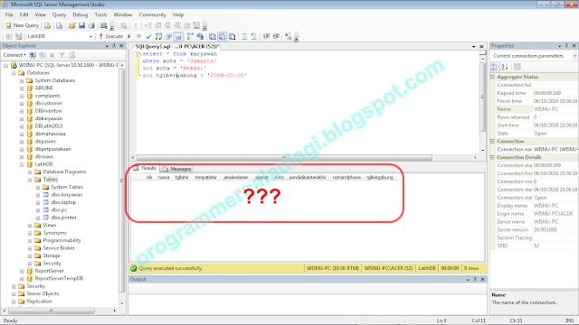 Belajar Sql Server Latihan Dasar Sql Server Bagian 2 ~ Programmer Galau Lagi