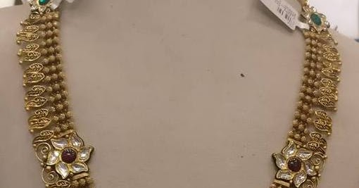 Antique and Polki Flowers Long Chain - Jewellery Designs